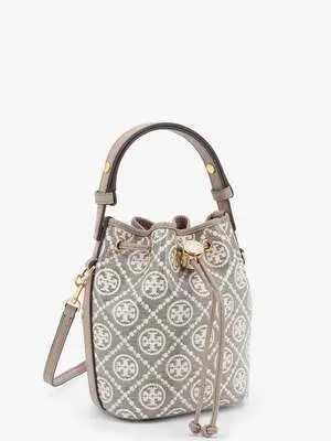 Tory Burch T Monogram Coated Canvas Bucket Bag