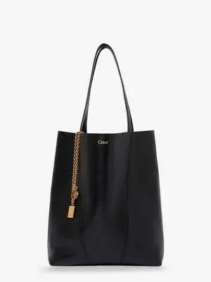 Chloé Spin Leather Shoulder Bag - Black