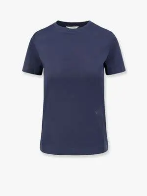 Max Mara Nerina Cotton T-shirt With Embroidery - Blue