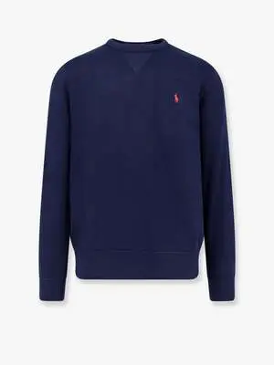 Polo Ralph Lauren Cotton Blend Sweater With Logo - Blue