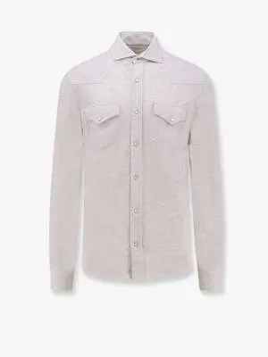 Brunello Cucinelli Leisure-fit Cotton Shirt - Grey