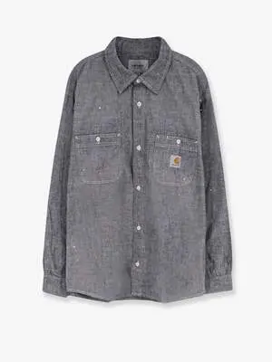 Carhartt Work In Progress Painter Used Effect Cotton Shirt - Blue