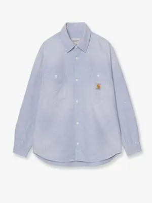 Carhartt Work In Progress Painter Cotton Shirt With Used Effect - Blue