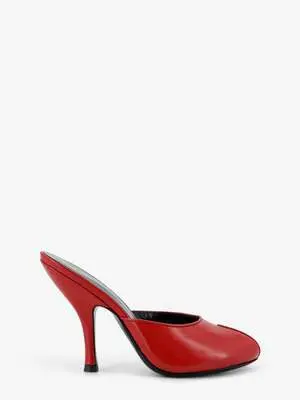 JUDE Leather Date Mule Sandals - Red