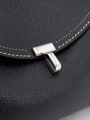 TOTEME T-lock Hammered Leather Shoulder Bag - Black