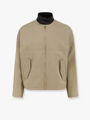 Bottega Veneta Cotton Jacket With Intrecciato Detail - Beige