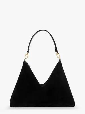TOTEME Medium Bevel Suede Shoulder Bag - Black