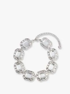 SELF-PORTRAIT Crystal Necklace - Silver