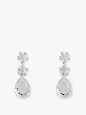 SELF-PORTRAIT Crystal Flower Tiered Earrings