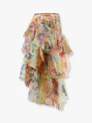 Zimmermann Luna Fanned Maxi Skirt - Multicolor