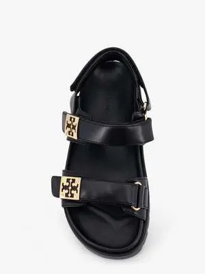 Tory Burch Mellow Leather Sandals With Metal Logo