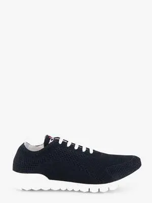Kiton Knitted Fabric Sneakers With Embroidered Logo - Black