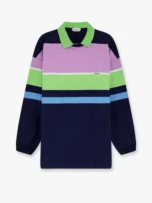 Versace Multicolor Stripes Cotton Sweatshirt - Blue