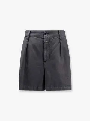 Closed Fevyl Cotton And Linen Blend Shorts - Black