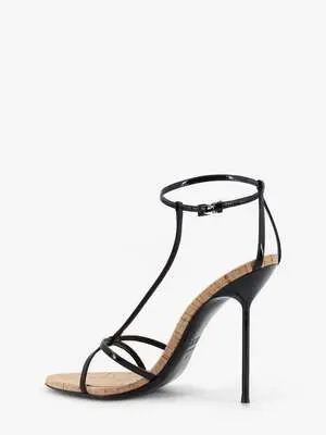 Paris Texas Lidia Leather And Cork Sandals
