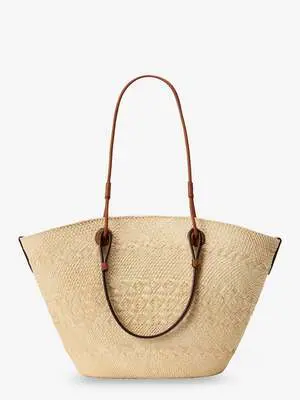 Loewe Raffia And Leather Shoulder Bag