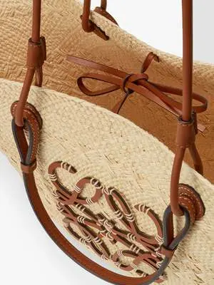 Loewe Raffia And Leather Shoulder Bag