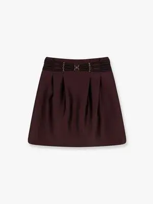 Elisabetta Franchi Satin Mini Skirt - Brown
