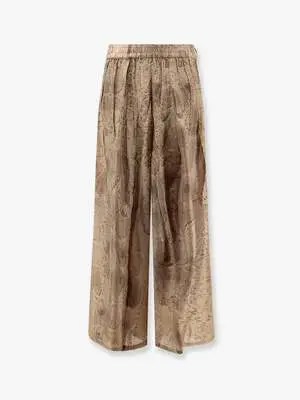 MES DEMOISELLES Silk Trousers - Brown