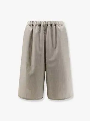 THE FRANKIE SHOP Nelis Mélange Virgin Wool Bermuda Shorts - Beige
