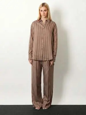 THE FRANKIE SHOP Viscose And Silk Blend Striped Trousers