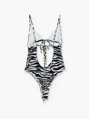 Attico One-piece Swimsuit With Zebra Print