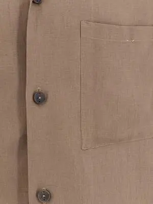 HEVO Novoli Linen And Viscose Shirt - Brown
