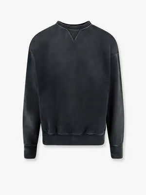MAISON MARGIELA Cotton Sweatshirt With Front Embroidered Logo - Grey