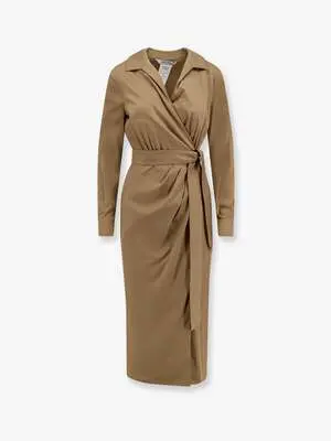 Max Mara Mxmbeta Cotton Blend Dress - Beige