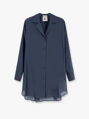 SEMICOUTURE Cotton And Silk Shirt - Blue
