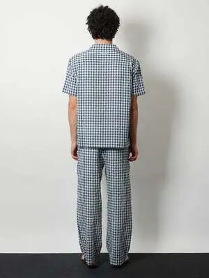DUNST Cotton Blend Shirt With Check Pattern