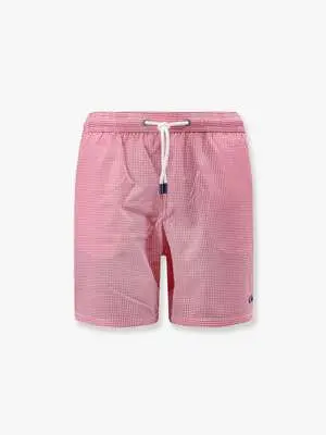 MC2 SAINT BARTH Patmos Nylon Swim Trunks With Vichy Pattern - Pink