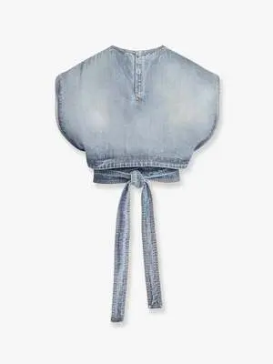 Alaïa Belted Denim Top