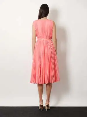 Max Mara Mxecapsula Long Dress With Belt - Pink