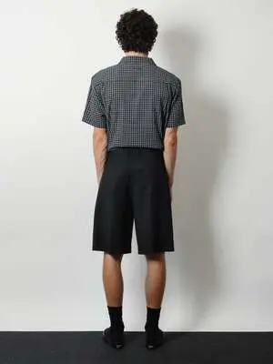 DUNST Pleated Wool And Silk Bermuda Shorts