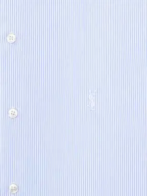 Saint Laurent Cassandre Cotton Shirt With Striped Pattern