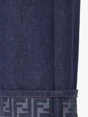 Fendi Denim Jeans With Ff Detail On The Bottom