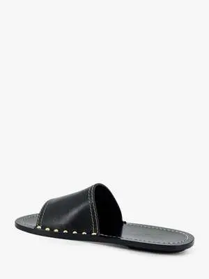 TOTEME Low Leather Sandals With Metal Studs - Black