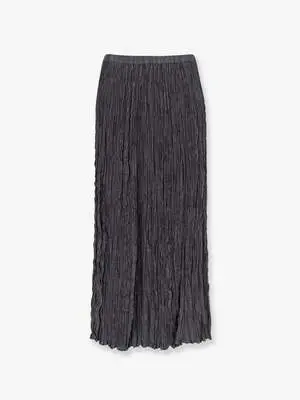 ALYSI Wrinkled Viscose Skirt - Grey