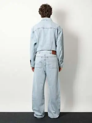 ENTIRE STUDIOS Gem Cotton Jeans With Back Leather Logo Patch