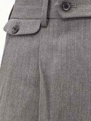 TONYWACK Wool Blend Bermuda Shorts With Frontal Pleats - Grey