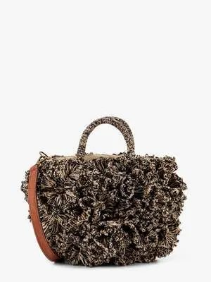 IBELIV Coral Raffia Crossbody Bag - Beige