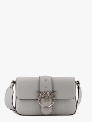 Pinko Mini Love Bag Leather Crossbody Bag - Grey