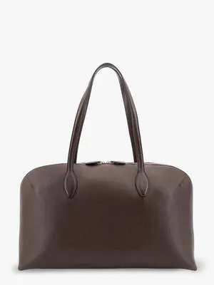 TOTEME Suede Handbag With Engraved Logo On The Front - Brown