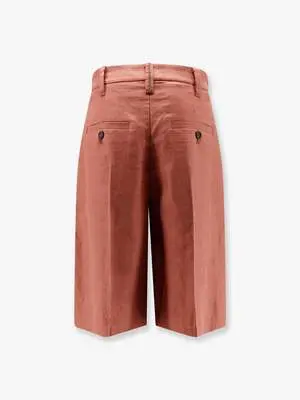 Brunello Cucinelli Linen Shorts With Monili Detail