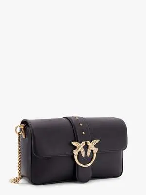 Pinko Love One Classic Leather Shoulder Bag
