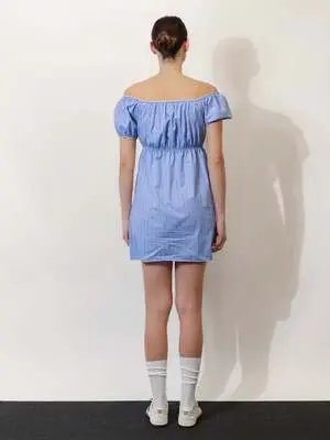 Miu Miu Madras Cotton Mini Dress