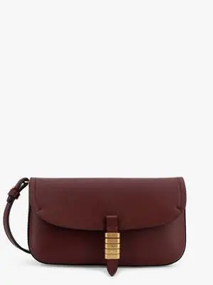 Pinko Saddle Flat Leather Crossbody Bag - Red