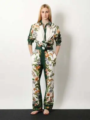 Farm Rio Linen And Viscose Floral Print Shirt