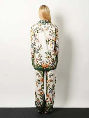 Farm Rio Linen And Viscose Floral Print Shirt
